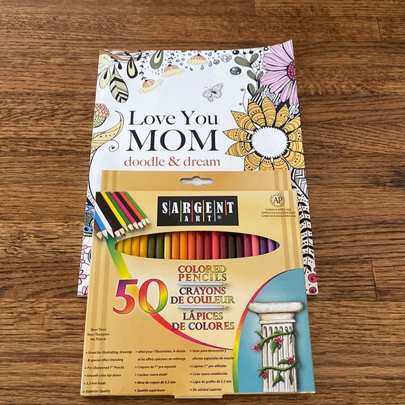 Art | New Adult Coloring Book And Colored Pencils | Poshmark
